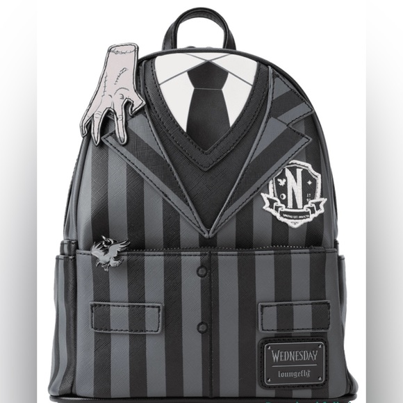Loungefly | Bags | Nwt Wednesday Addams Nevermore Cosplay Mini Backpack ...